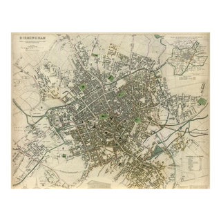 "Birmingham, England, 1839" Paper Art, 18"x15", 32"x26" - Contemporary ...