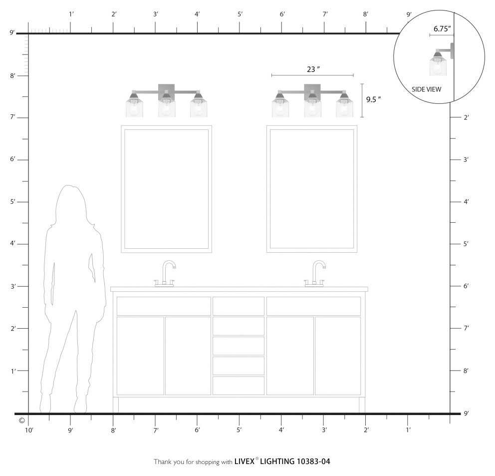 Aragon 3 Light Black Vanity Sconce - Transitional - Bathroom Vanity ...