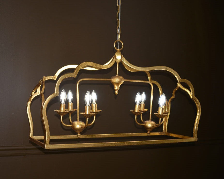 Jennet Gold Rectangular Light Fixture - French Country - Kitchen Island ...