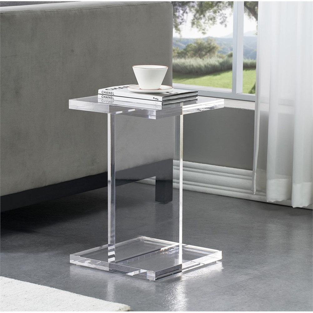 Plata Import Clear Beam Plastic Acrylic Side Table - Contemporary ...