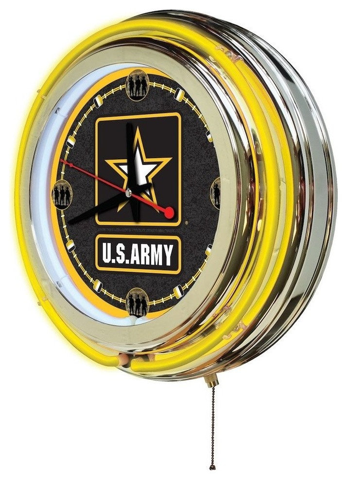 U.S. Army Neon Clock - Contemporary - Wall Clocks - by Holland Bar ...