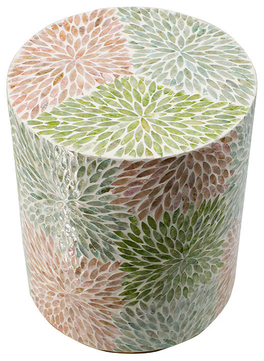 Capiz Stool D14x18" - Contemporary - Accent And Garden Stools - by GwG ...