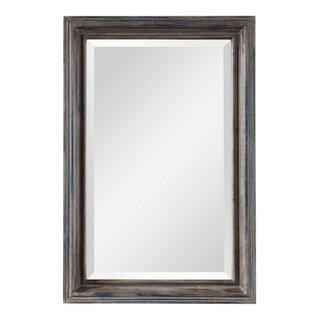 Vanity Mirror 21.25"Wx1.63"D Rustic Distressed Blue, Rustic Distressed ...