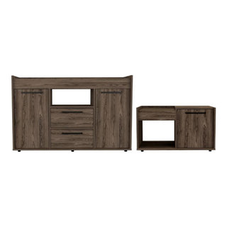 Home Square 2-Piece Set with Lyon Coffee Table & Sideboard in Dark ...
