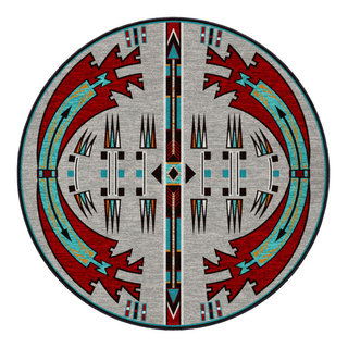 Horse Thieves Oka, Beige, 8' Round, 8' Round - Southwestern - Area Rugs ...