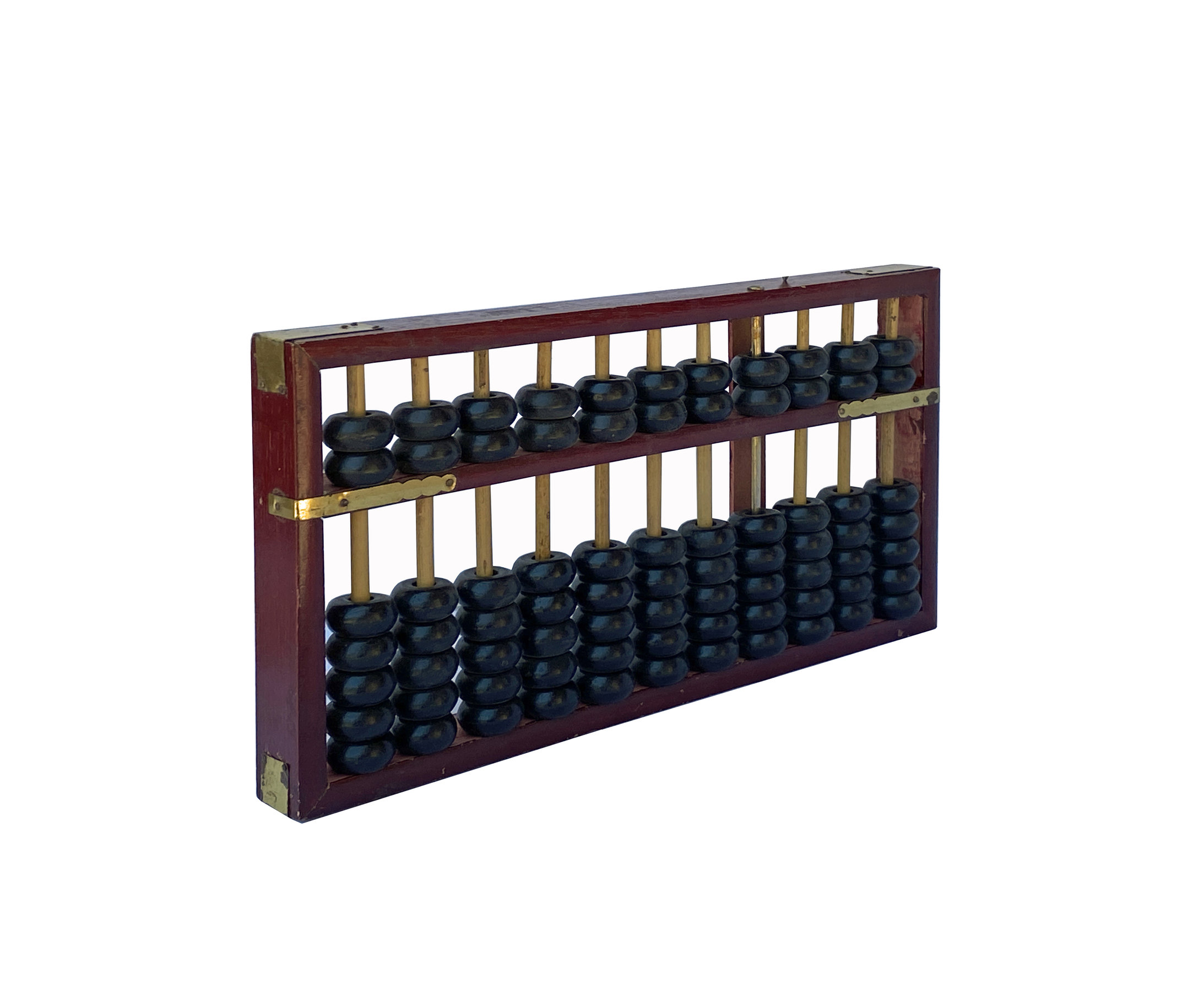 Chinese Red Brown Stain Wood Abacus Fengshui Paperweight Display ...