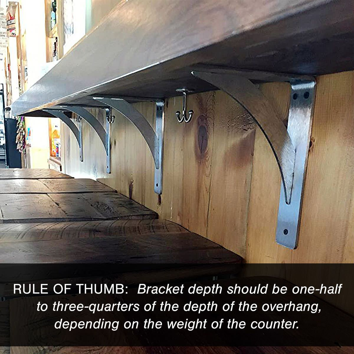 2"x20"x20" Traditional Steel Bracket, Hammered Black, 2Wx8"Dx8"H ...