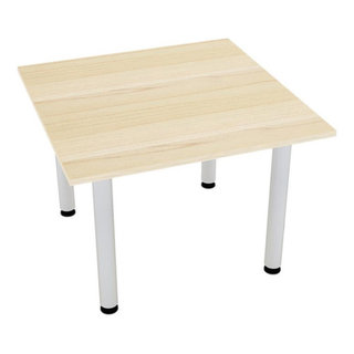 4 Person Square Conference Metal Post Legs Engineered Wood 42 Asian ...
