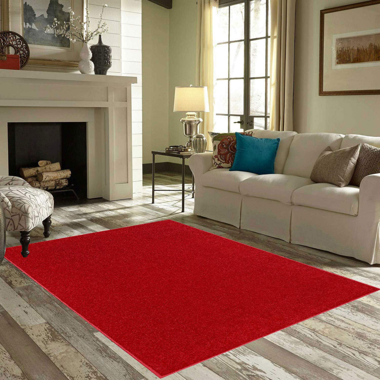 Bright House Solid Color Area Rugs, Red, 2' Octagon - Contemporary ...