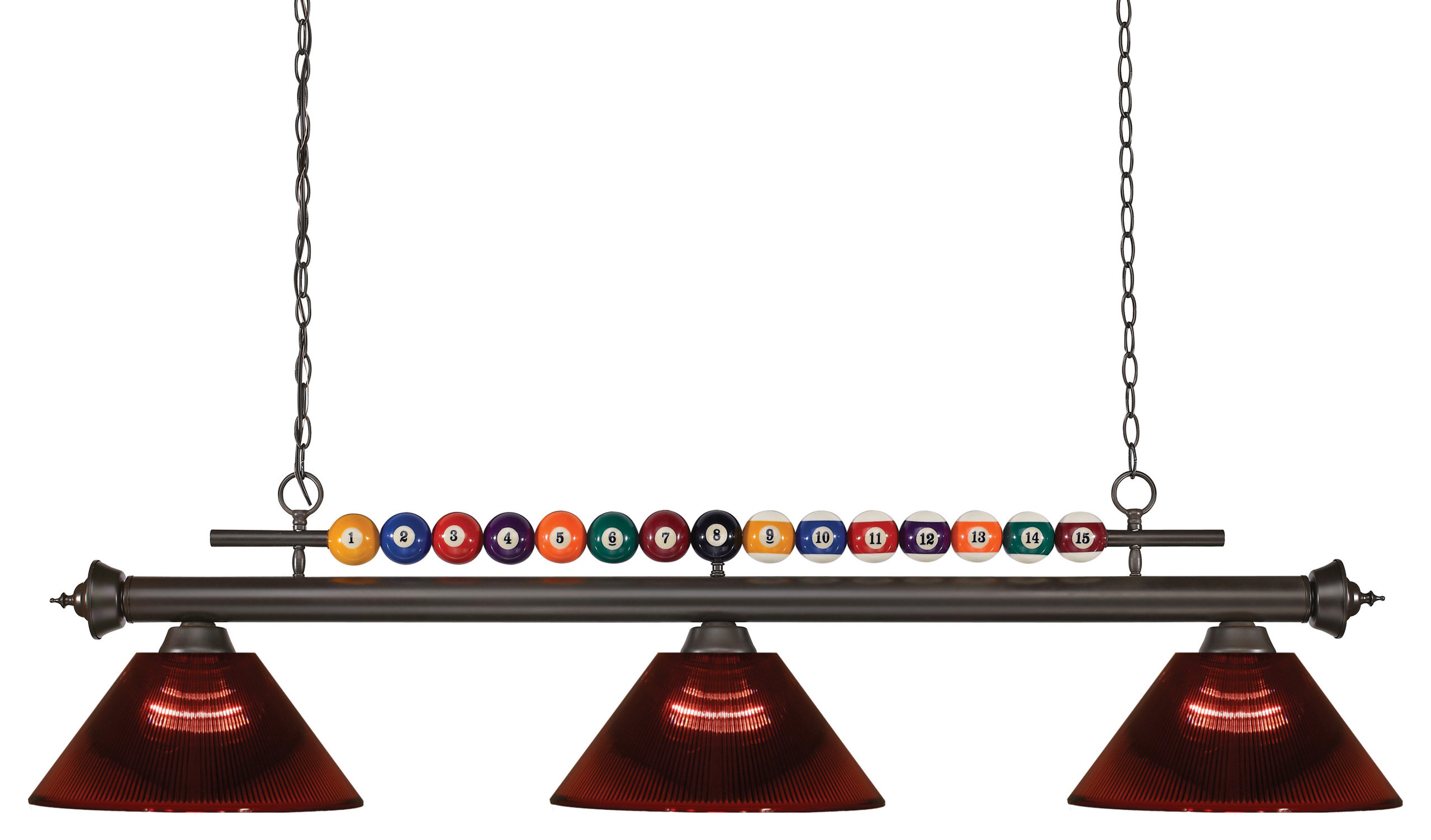 Z-Lite 170BRZ-ARBG Three Light Billiard Light Shark Bronze ...