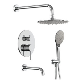 3-in-1 Shower System with 9" Rainfall Shower Head, Handheld & Tub Spout ...
