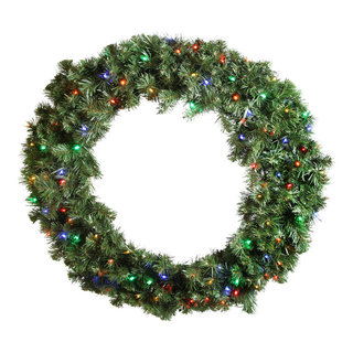 3' Sequoia Wreath Pre-Lit With Multi Colored LEDs - Traditional ...