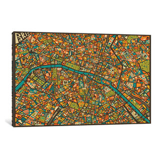 "Paris Street Map" by Jazzberry Blue, 12x8x.75 - Contemporary - Prints ...