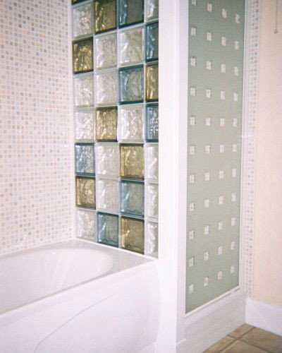 Colored Glass Block Wall Design