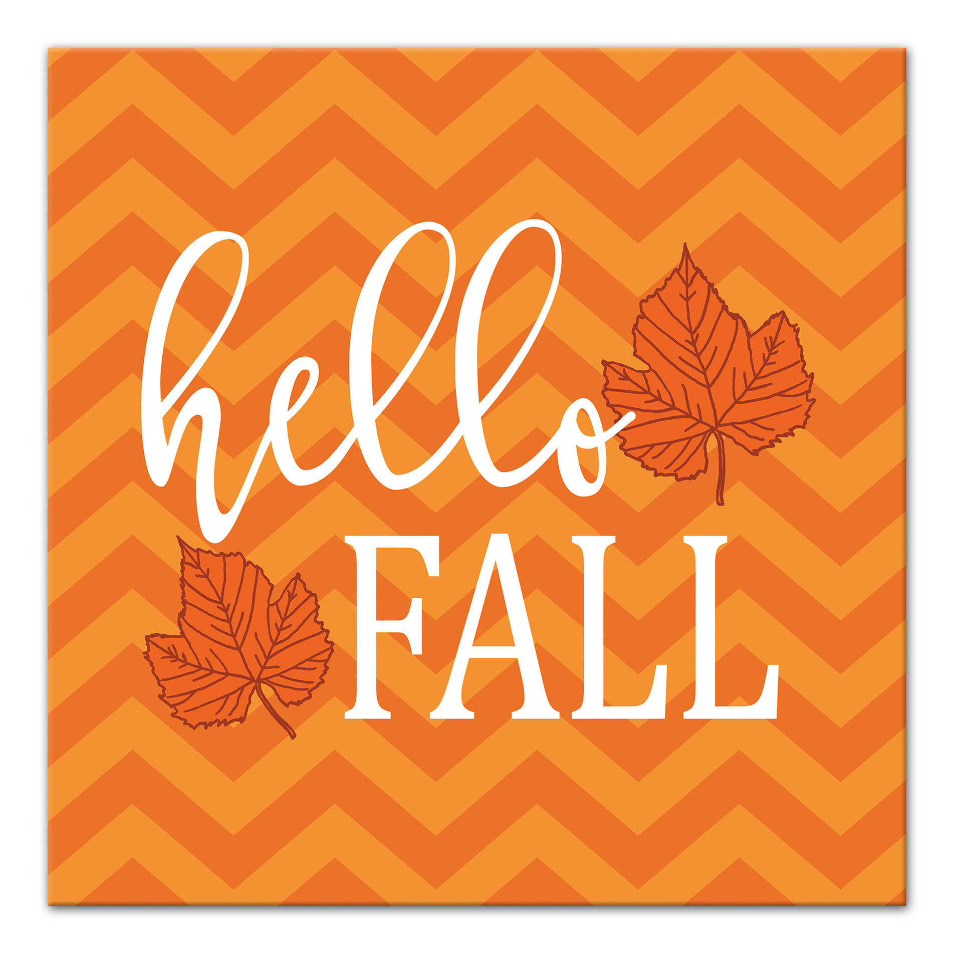 Hello Fall Chevron Wall Art, 30x30 - Contemporary - Prints And Posters ...