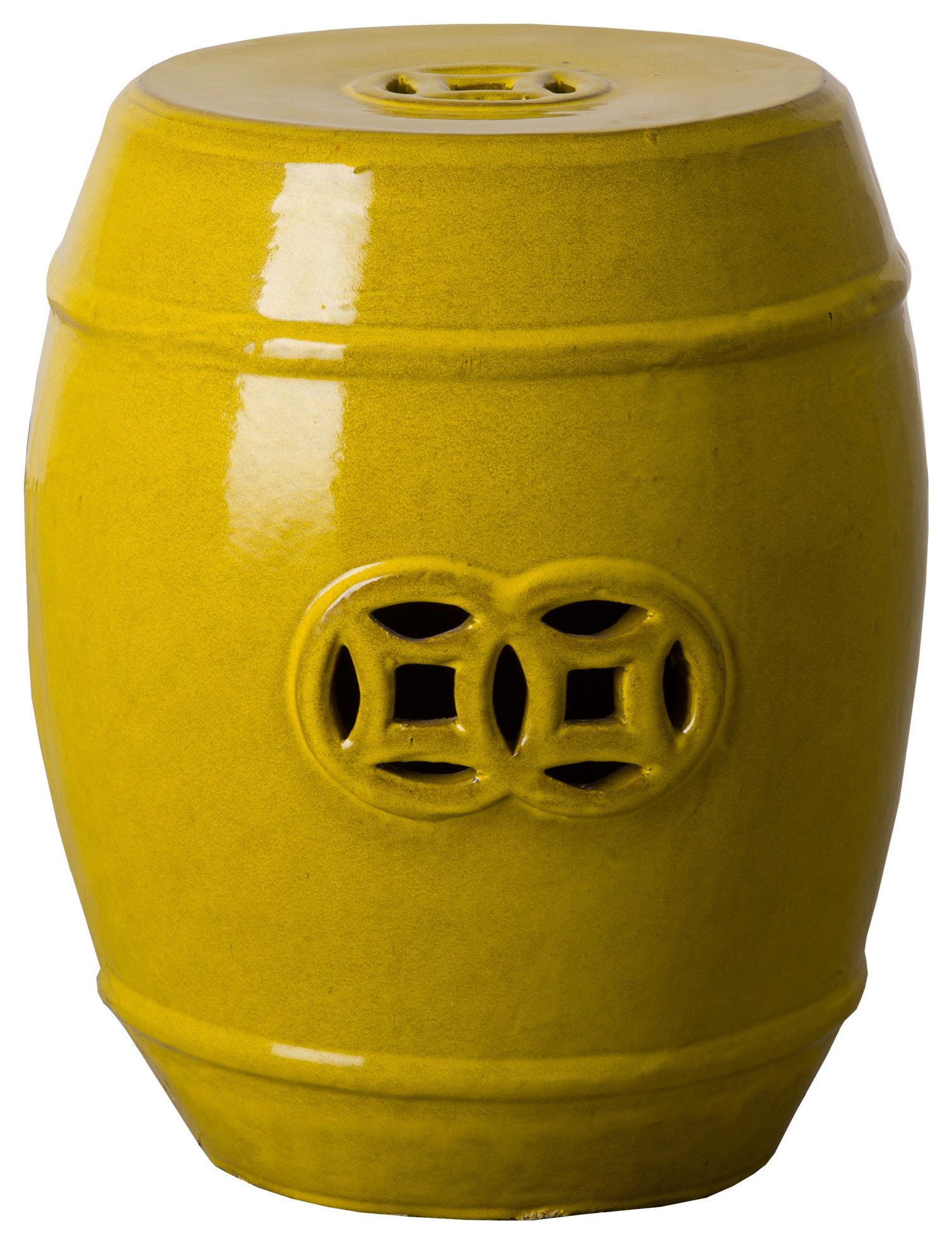 Mustard Yellow Fortune Stool - Asian - Accent And Garden Stools - by ...