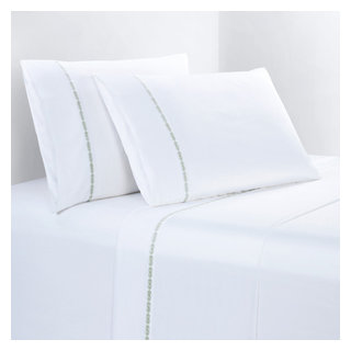 350TC Laurel Embroidered Border Sheet Set, 4 Piece, Queen ...