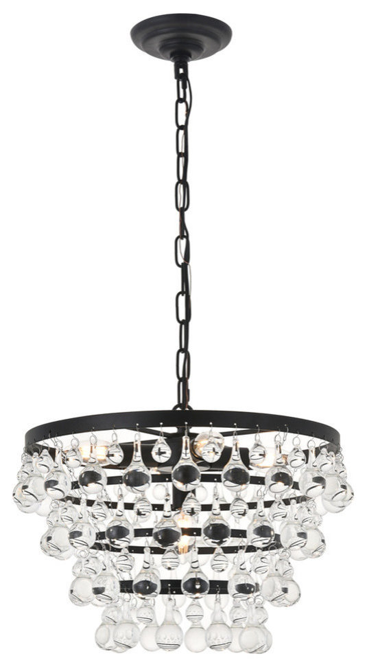 Living District Ld5016D17Bk Kora 5-Light Black Pendant - Contemporary ...