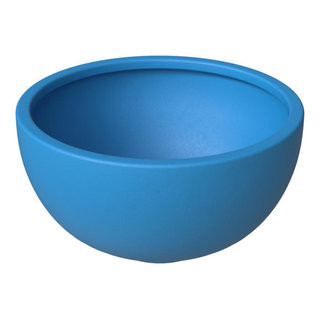 Iris Fiberstone Planter in Blue 9 Dia - Contemporary - Indoor Pots And ...