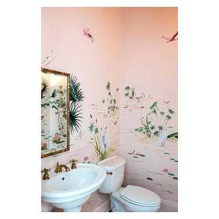 Potts powder room mural wrap - Tropical - New Orleans - by Annie Moran ...