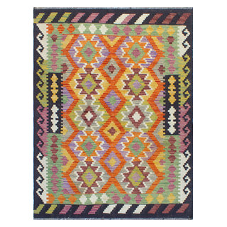 Flatweave Wardell Rust/Black Rug, 4'1x5'7, 4'1x5'7 - Southwestern ...