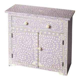 Hand-Carved Purple Console Chest By Butler - Mediterranean - Console ...