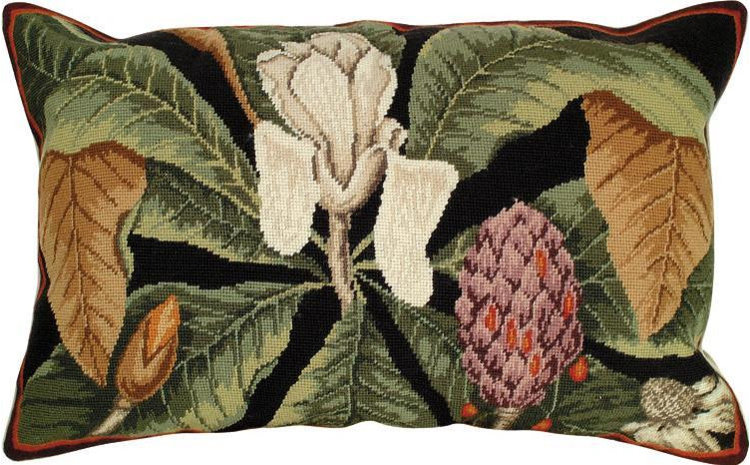 Handcrafted Vintage Magnolia Floral Pillow, 18x28 - Tropical ...