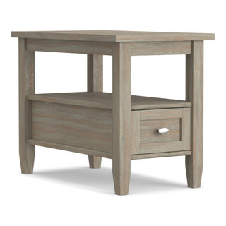 Warm Shaker Solid Wood 14" Rustic Narrow Side Table - Farmhouse - Side ...