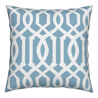 Pillows Trellis Lattice Geometric Blue Green Throw Pillow ...