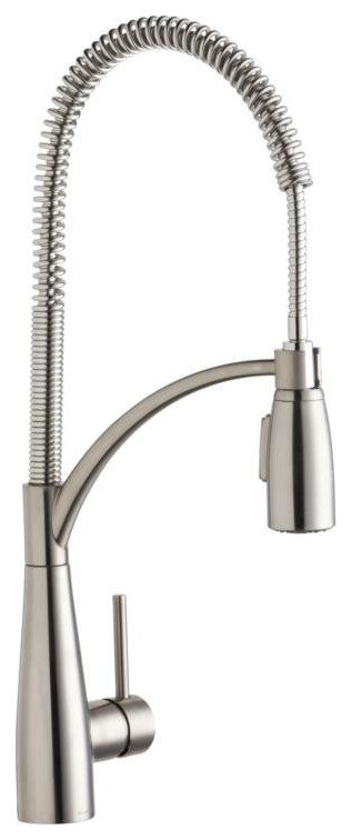 Elkay 10 1/2" 1-Handle Deck Mount Pullout Spray Kitchen Faucet ...