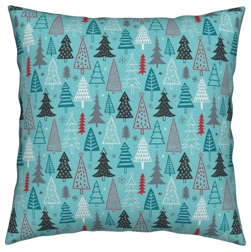 Christmas Trees Woodland Trees Forest Trees Throw Pillow - Contemporary ...