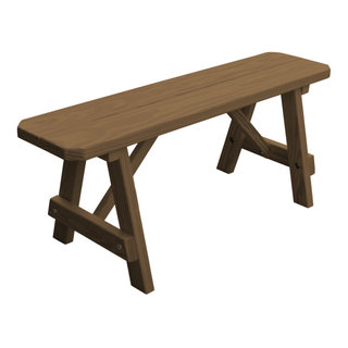 Cedar Traditional Bench, 4 Foot - Transitional - Outdoor Benches - by ...