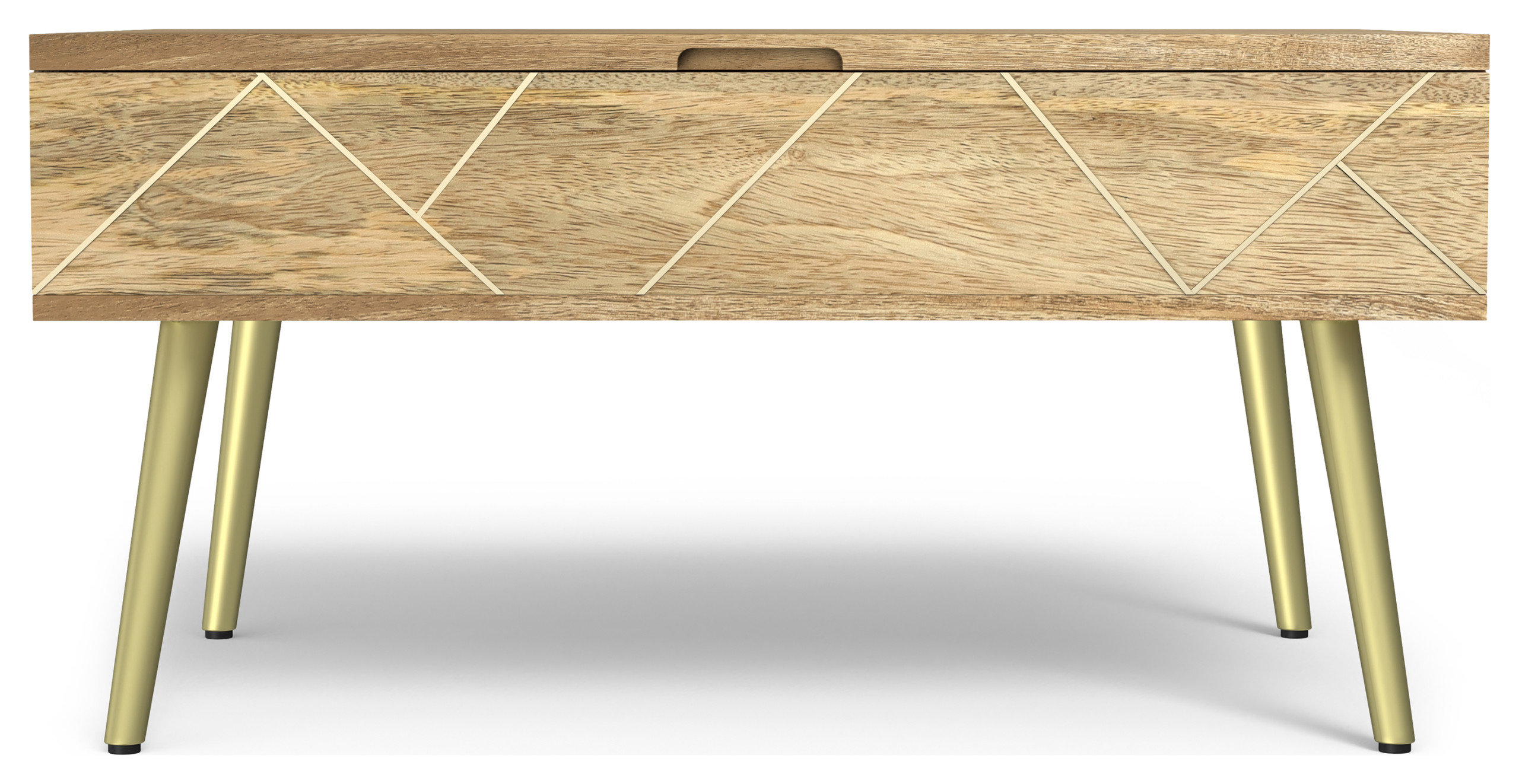 Jager Solid Mango Wood Lift Top Coffee Table - Midcentury - Coffee ...