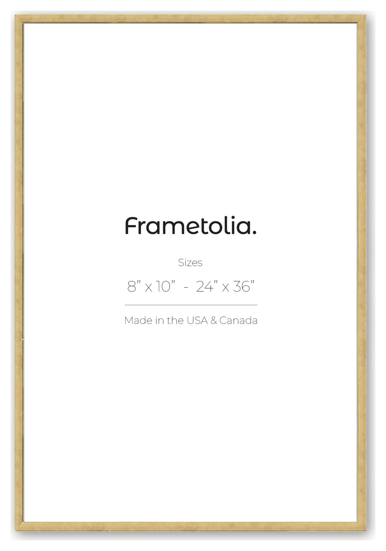 Brushed Gold 3/4" Ramino Gallery/Picture Frame with Bright White Mat ...