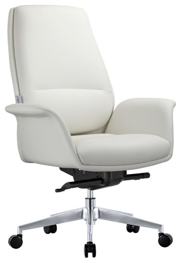 Summit Series Office Chair In White Leather - Contemporary - Bar Stools ...