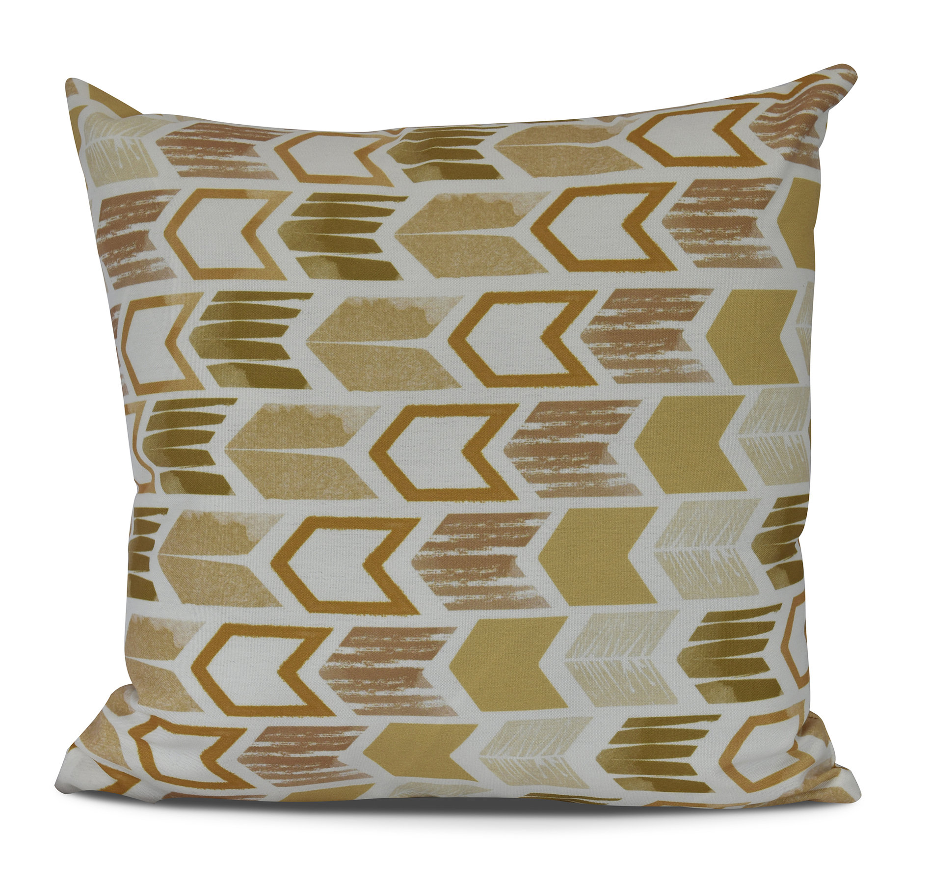 Arrow, Geometric Print Pillow, Gold, 20" x 20" - Contemporary ...