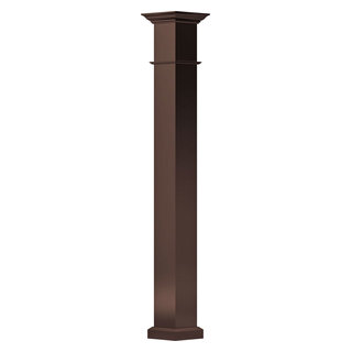 6" x 8' Endura-Aluminum Wellington Style Column, Square Shaft, Textured ...