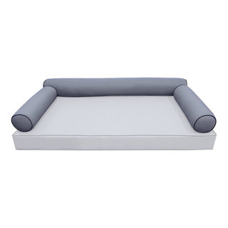 Style 6 Full Contrast Pipe Trim Bolster Pillow Outdoor Slip Cover ONLY ...