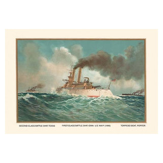 Battleship Texas, Battleship Iowa, and Torpedoboat Porter, 1899, 20" x ...