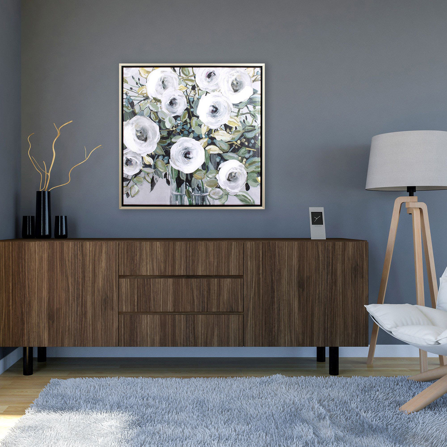 White Rose Parade Canvas - Contemporary - Prints And Posters - by ...