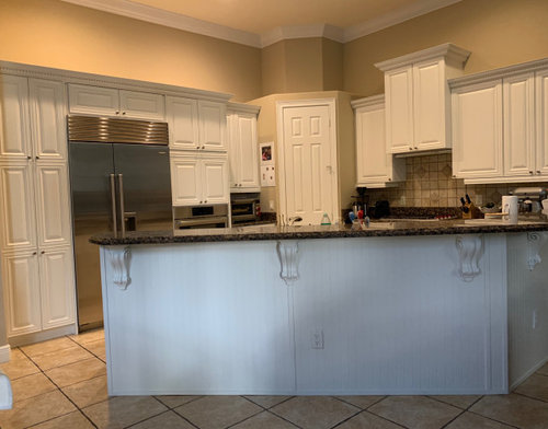 Bar height or counter height peninsula