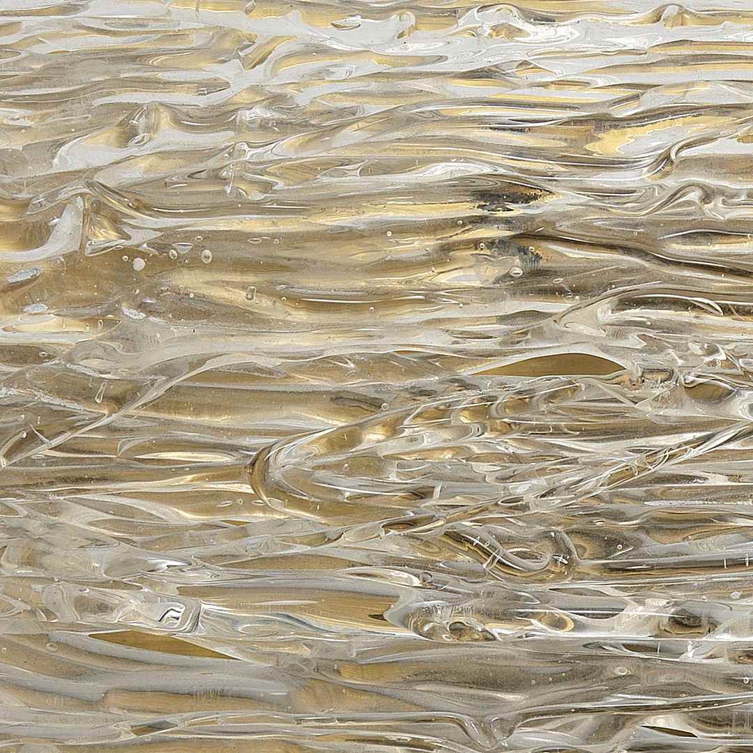 Elegant Clear Ripple Glass Rectangle Wall Sconce 12 in Curved Brass ...