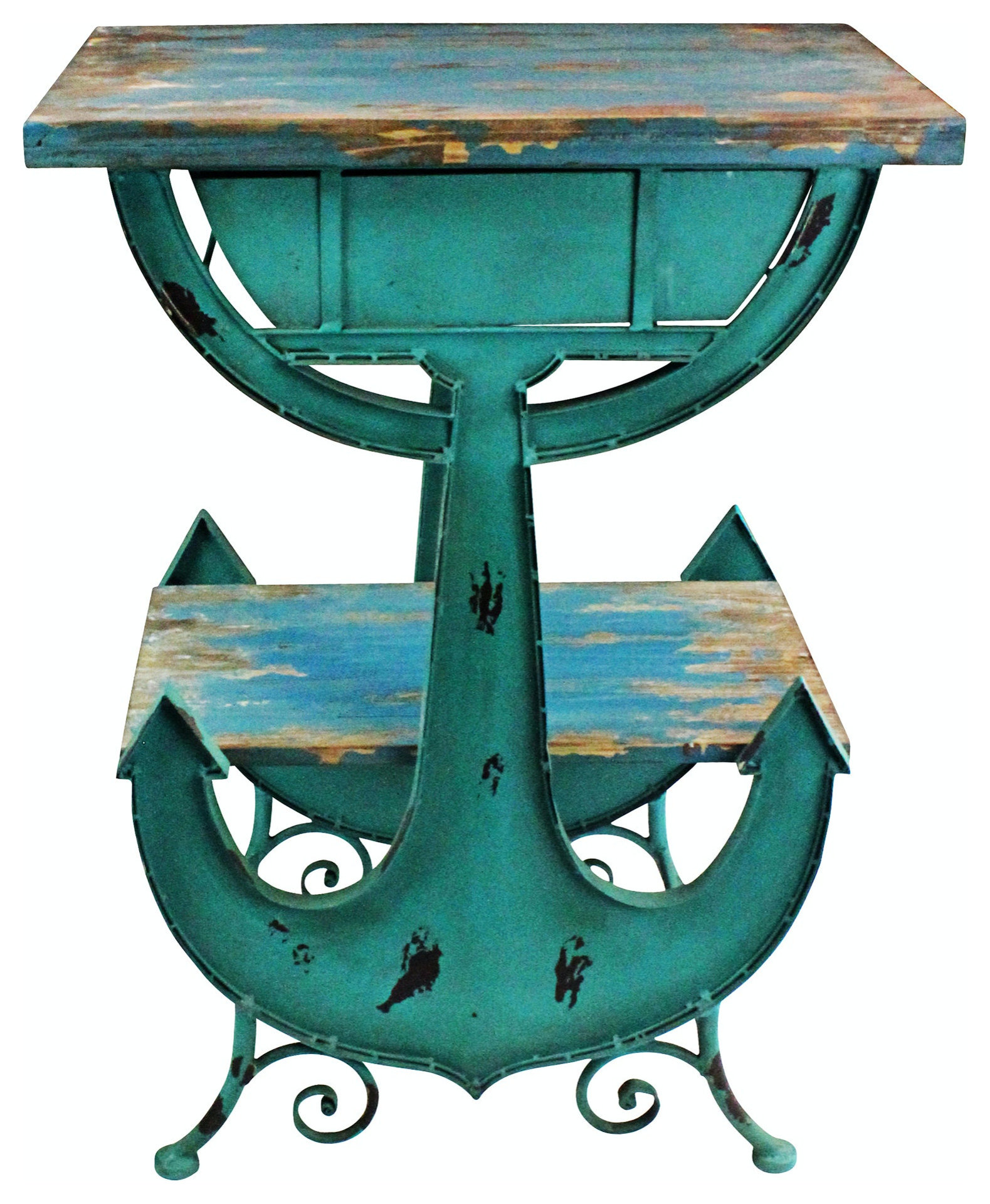 Anchors Aweigh Coastal Side Table - Beach Style - Outdoor Side Tables ...