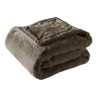 Heavy Faux Fur Throw, 60"x80" - Contemporary - Throws - by BNF Home | Houzz