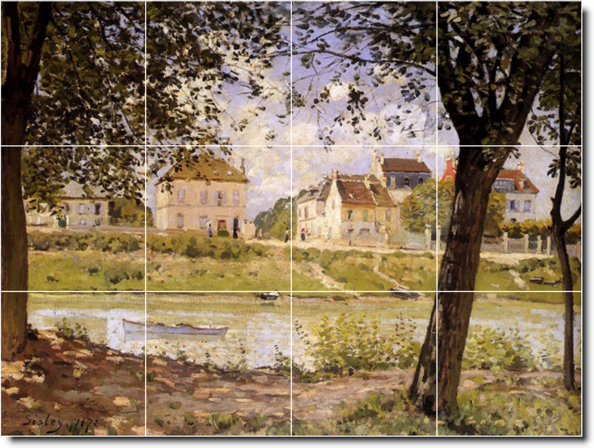 Alfred Sisley Country Painting Ceramic Tile Mural #44, 24" Wide x 18 ...