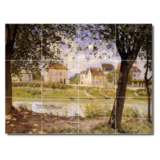 Alfred Sisley Country Painting Ceramic Tile Mural #44, 48" Wide x 36 ...