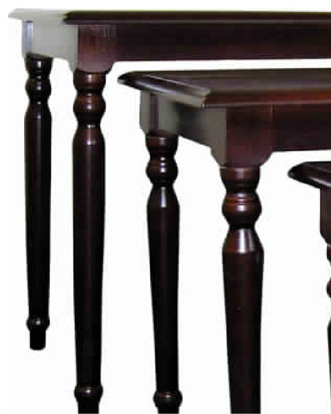 Benzara BM95312 3 Piece Wooden Nesting Tables With Turned Tapered Legs ...