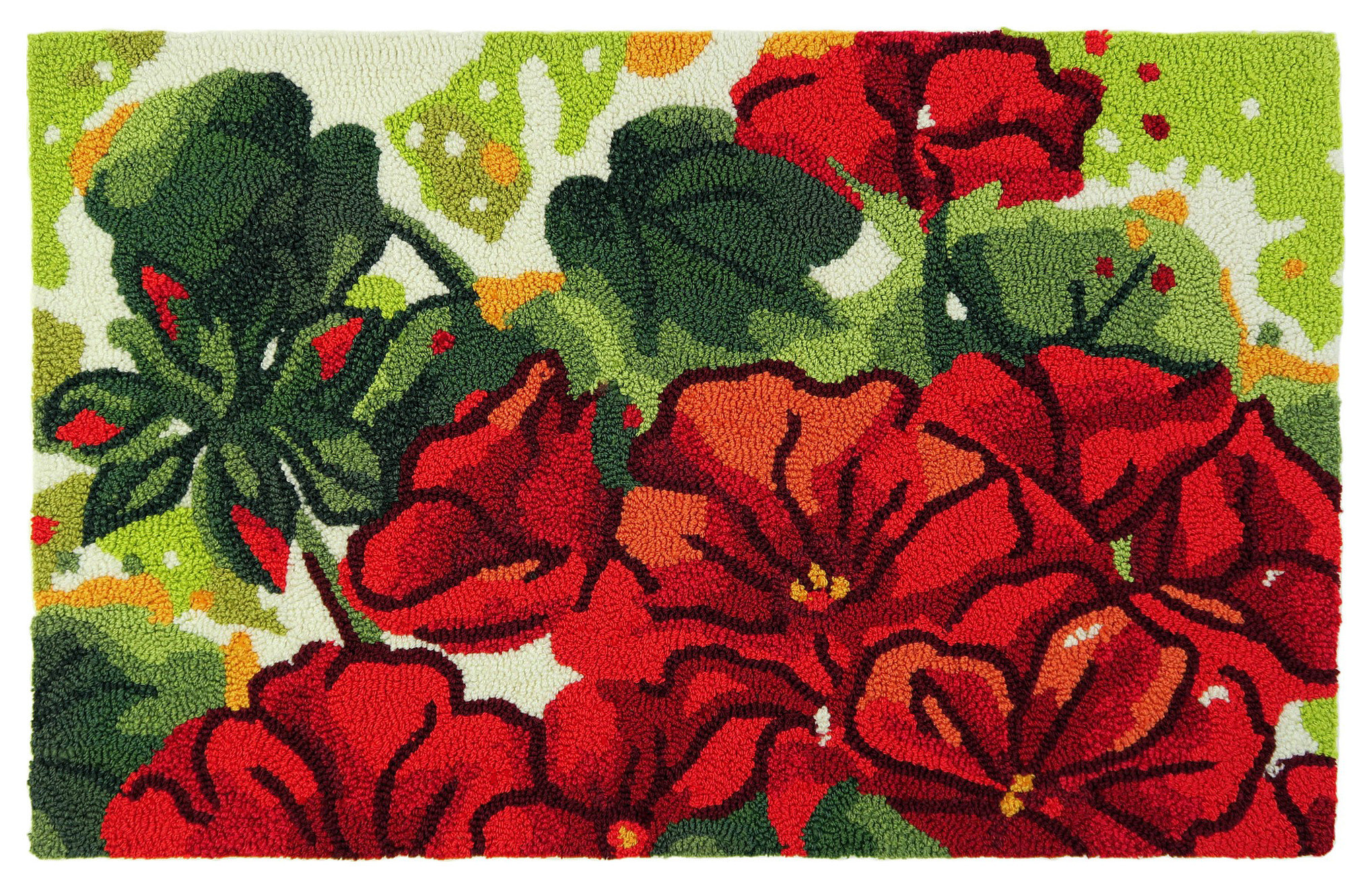 Geranium Garden Homefires Accent Rug with Flowers Floral Rug Doormat 22 ...