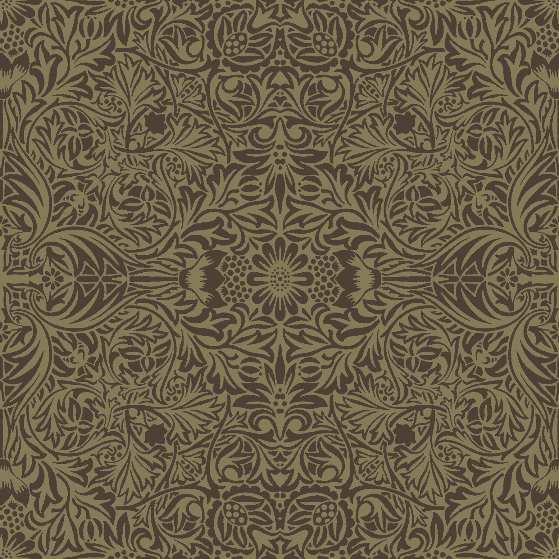 Ceiling Brown Intricate Floral Wallpaper, Bolt - Traditional ...