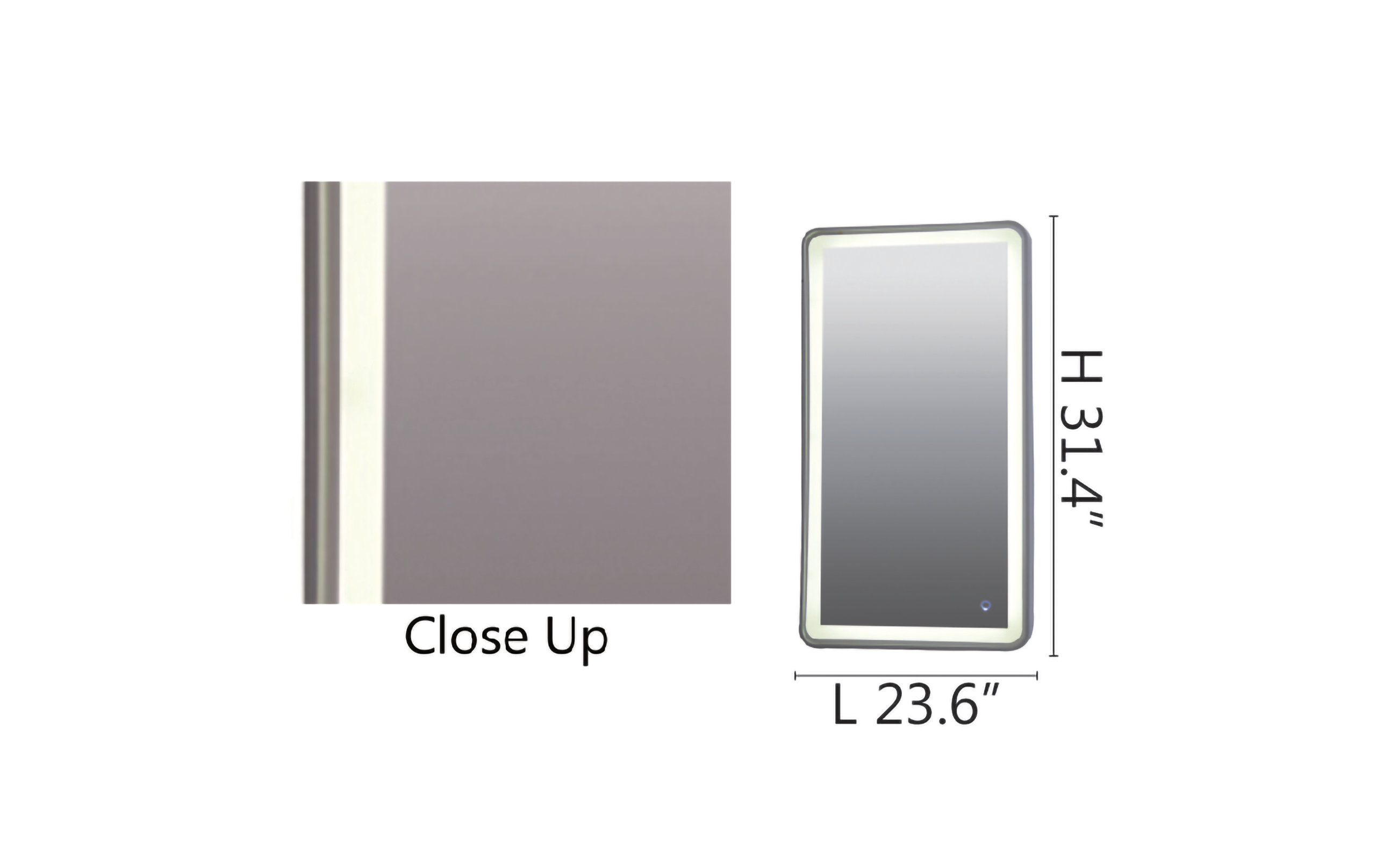 Hanging LED Ring Light Mirror, Aluminum Sides, Dimmable/On/Off Button ...